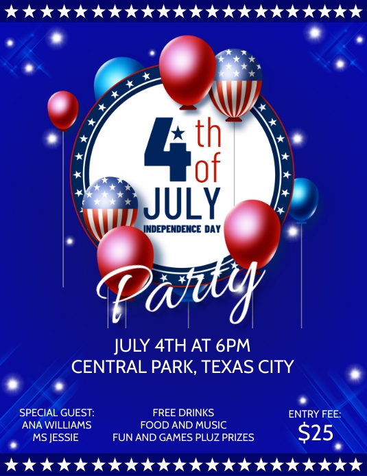 4th Of July US Independence Party Flyer Template | PosterMyWall