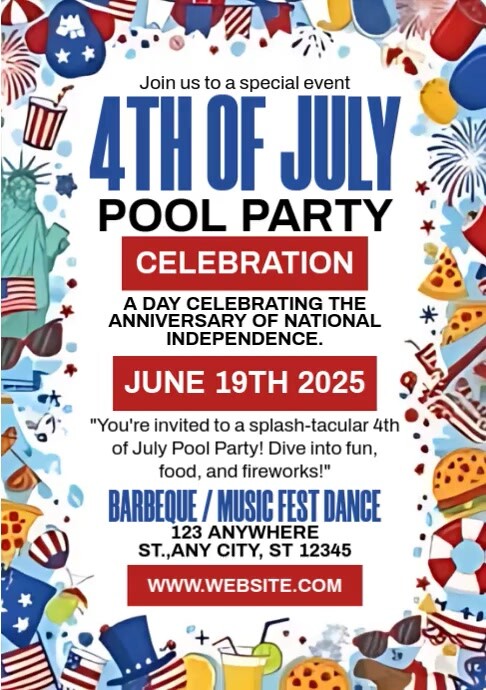 4th Pool Party Template | PosterMyWall