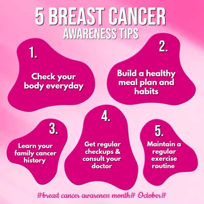 5 Breast Cancer Awareness Tips | Editable Health & Prevention Flyer ...