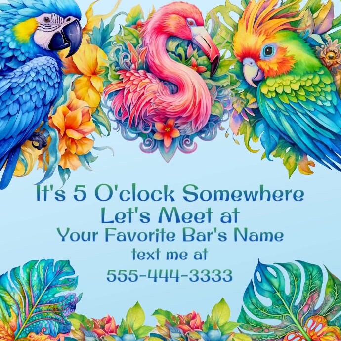 5 O'clock Some Somewhere Invite Template | PosterMyWall