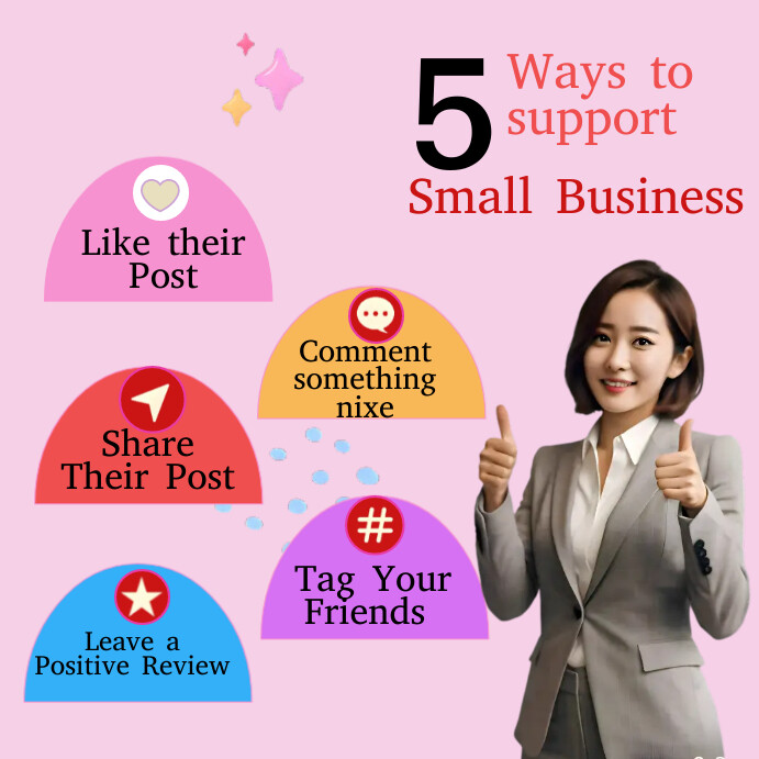 5 ways to support small business flyer Template | PosterMyWall
