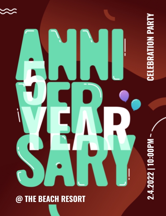 5 year Anniversary Celebration Poster Template | PosterMyWall