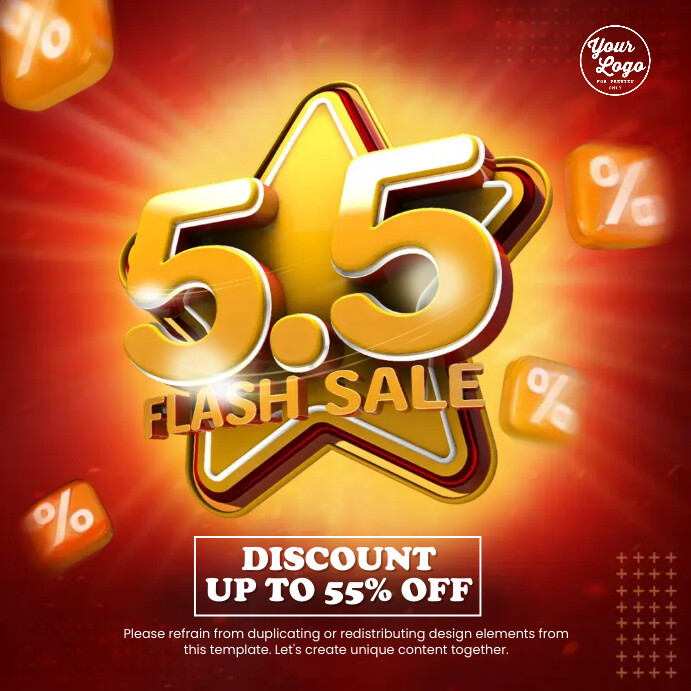 Copy of 5.5 Flash Sale Social Media Promo Template | PosterMyWall