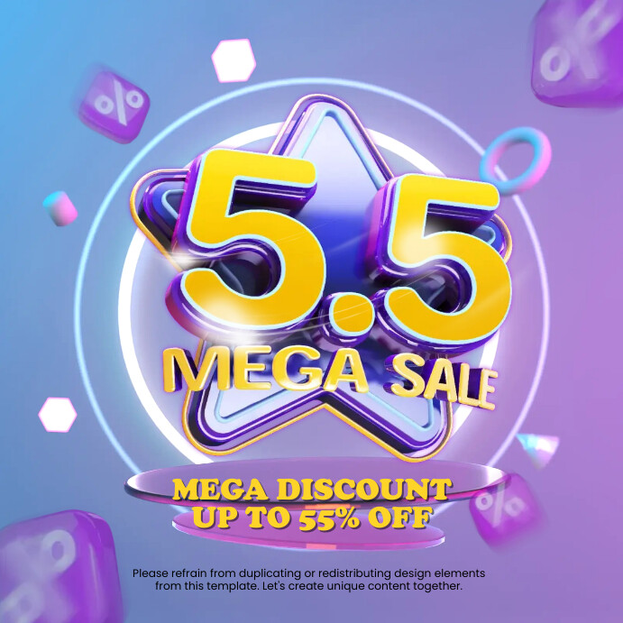 Copy of 5.5 Mega Sale Promo Template | PosterMyWall