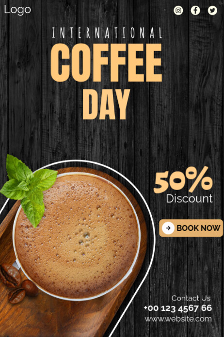 50% Discount Coffee Day Flayer Social Media And Print Template Design ...