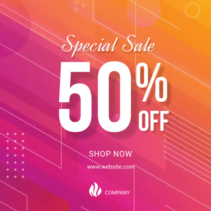 50% Sale Offer Banner Template | PosterMyWall