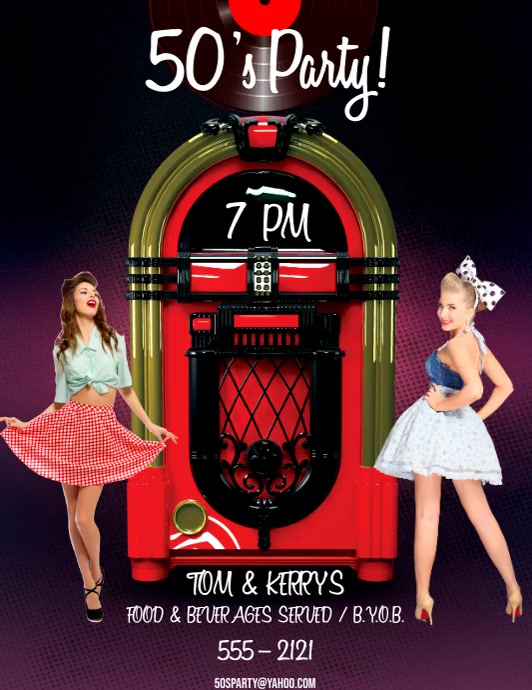 50'S PARTY (With optional music) Template | PosterMyWall