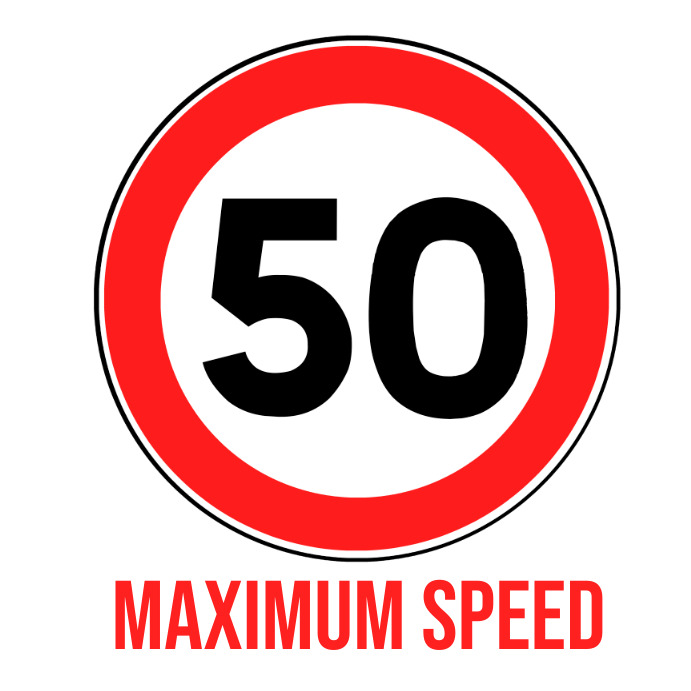 50 Maximum Speed Limit Road Sign Template | PosterMyWall