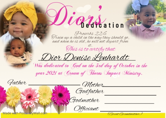 Copy of Child Dedication Flyer | PosterMyWall