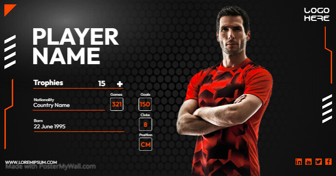 Player Profile Template | PosterMyWall