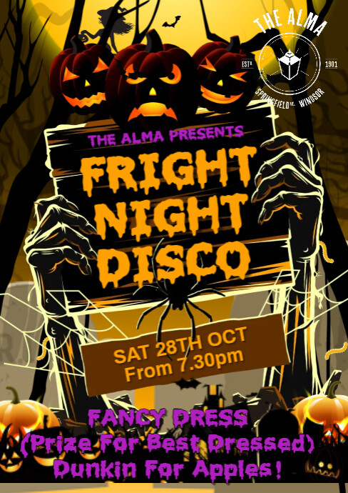 Yellow Terror Night Halloween Party Flyer | PosterMyWall