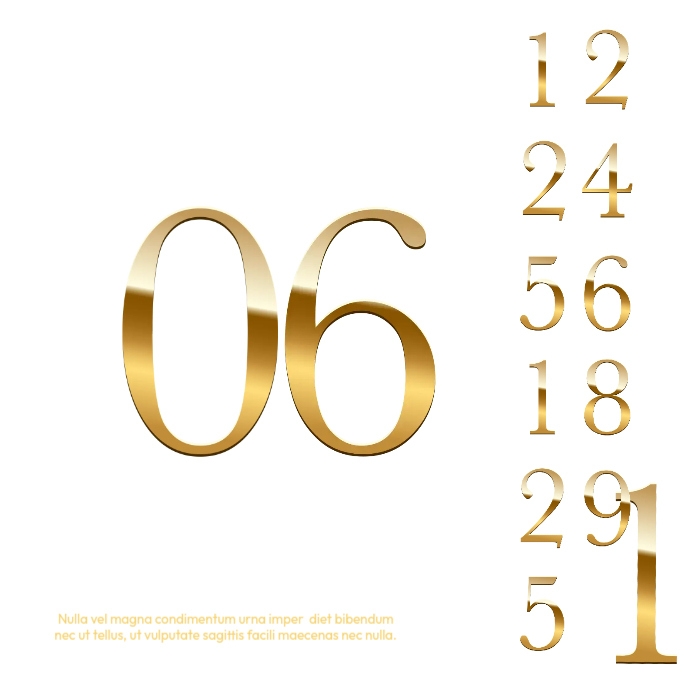 Gold Numbers 16 | PosterMyWall