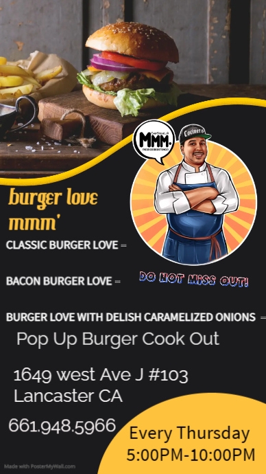 Burger Menu Digital Signage | PosterMyWall