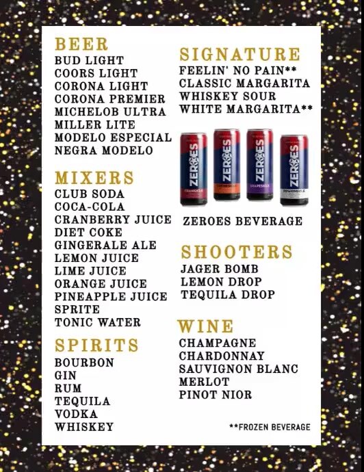 Black and Gold Digital Display Cocktail Menu (2) | PosterMyWall