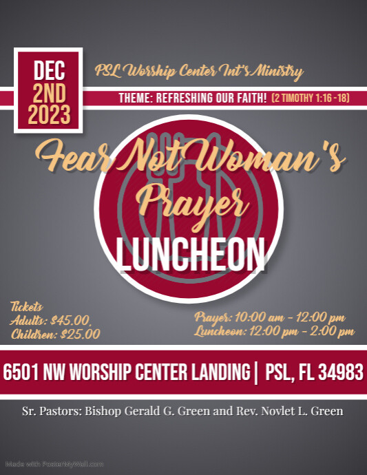CHURCH PRAYER LUNCHEON FLYER | PosterMyWall