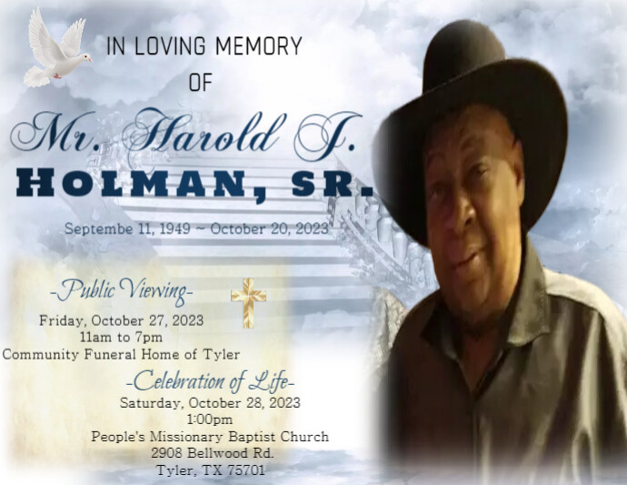 Copy of Harold James Holman, Sr. | PosterMyWall