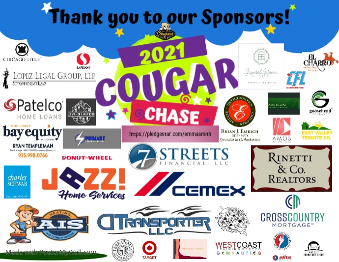 2 of Official Cougar Chase 2021 Sponsors | PosterMyWall