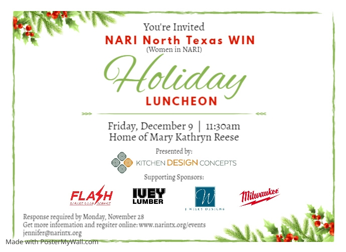 WIN Holiday Luncheon Invitation 2022 (2) | PosterMyWall