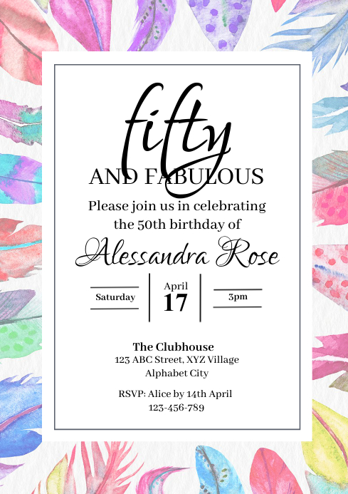 50th Birthday Invitation Template | PosterMyWall