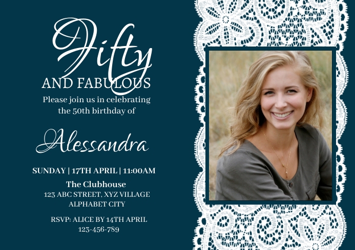 50th Birthday Invitation Template | PosterMyWall