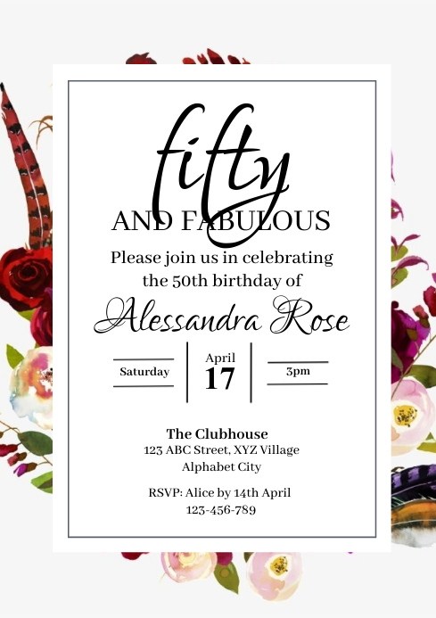 50th Birthday Invitation Template | PosterMyWall