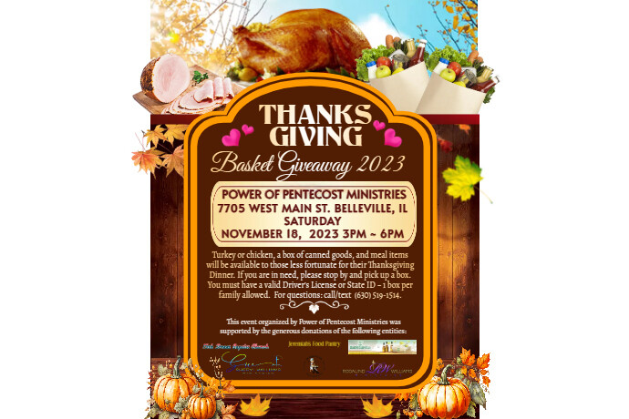 THANKSGIVING BASKET GIVEAWAY BANNER | PosterMyWall