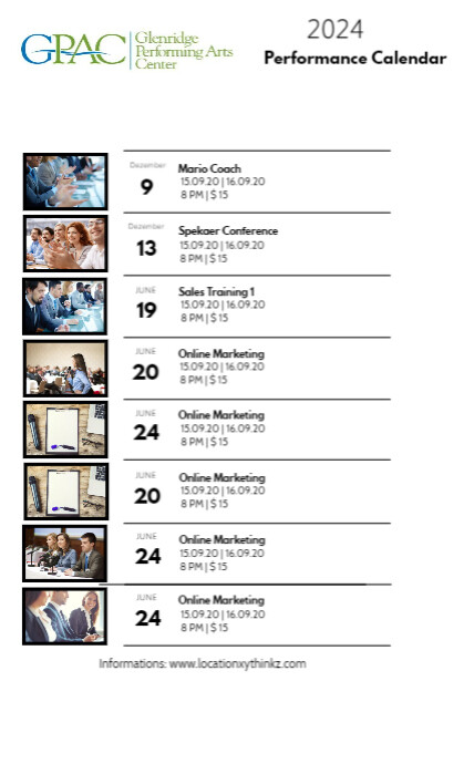 Copy of Dates Time Table Event List Calendar Advert | PosterMyWall