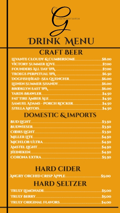 Copy of Beer & Cider Menu 7/21/2021 | PosterMyWall