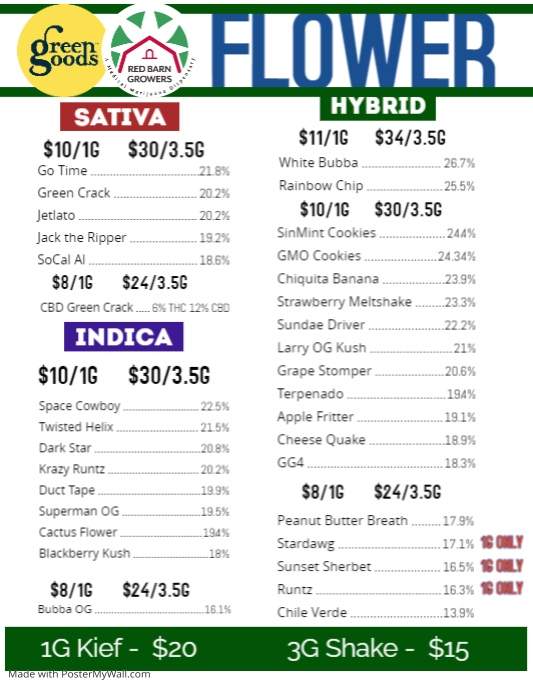 Copy of Flower Menu New Pricing | PosterMyWall