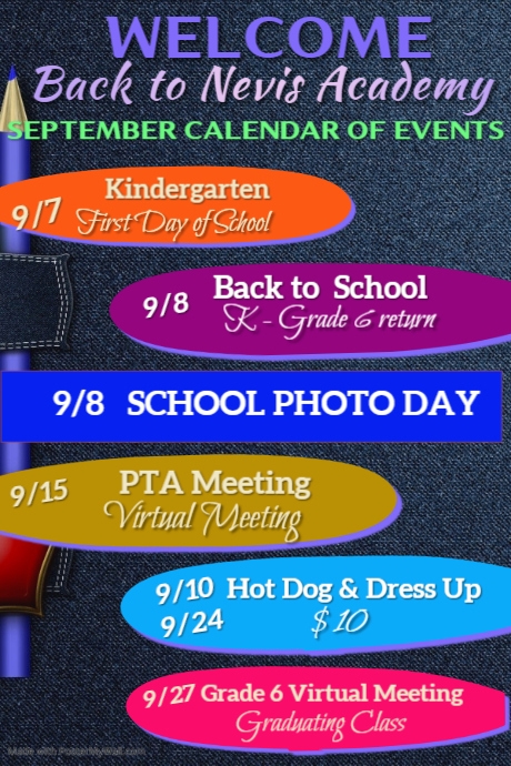 Copy of School Calendar of Events | PosterMyWall
