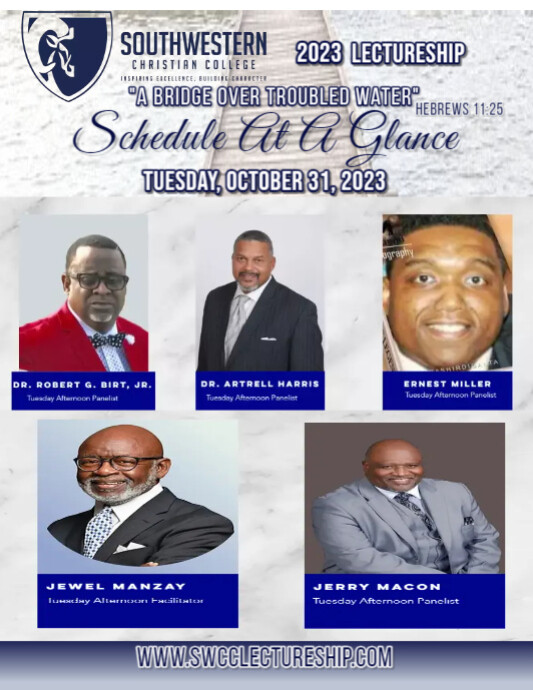 Copy of 2023 SWCC Lectureship Schedule Tuesday AfternoonMonday (1 ...