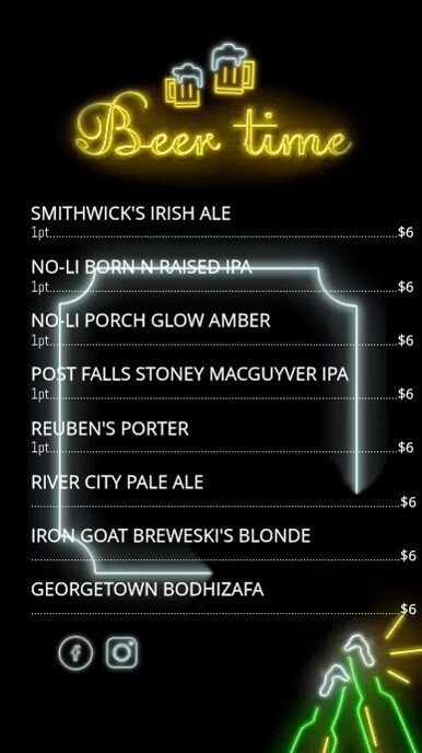 Copy of Neon beer bar menu | PosterMyWall