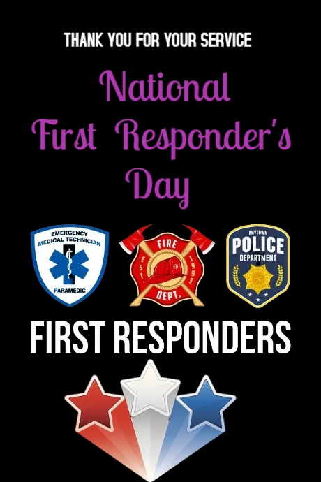 FIRST RESPONDERS DAY POSTER | PosterMyWall