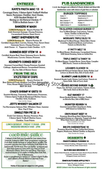 2024 DINNER MENU BACK | PosterMyWall