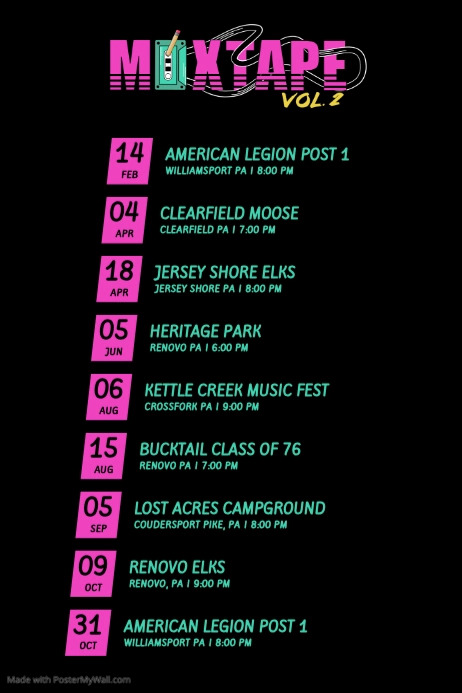 Mix Tape Schedule | PosterMyWall