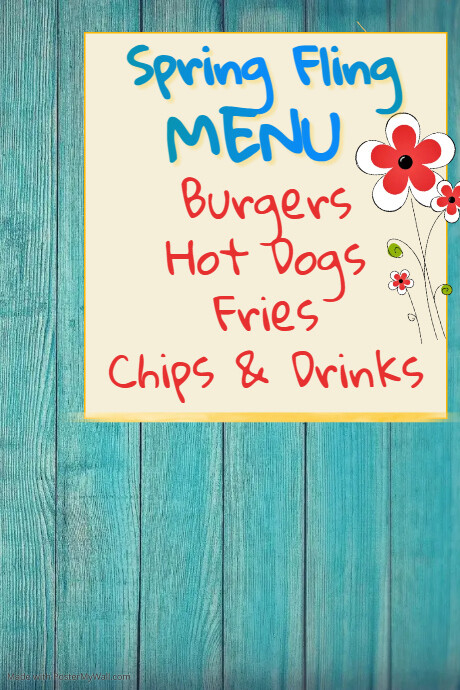 DEMOLAY Spring Fling MENU | PosterMyWall