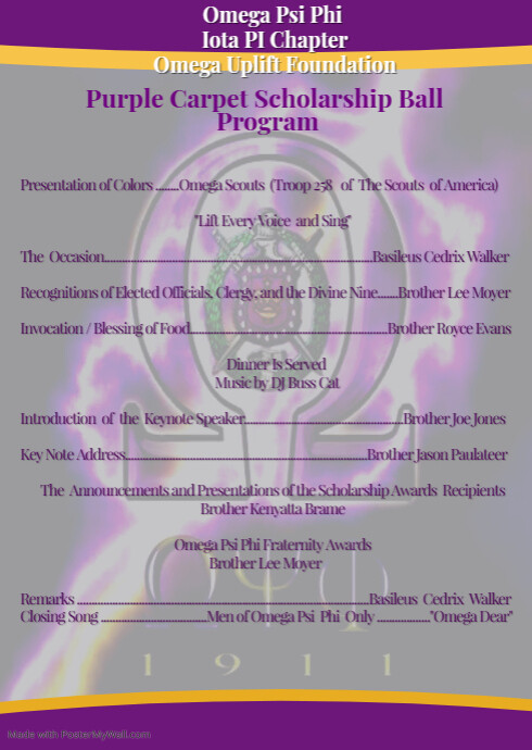 Purple Carpet Ball Programme | PosterMyWall