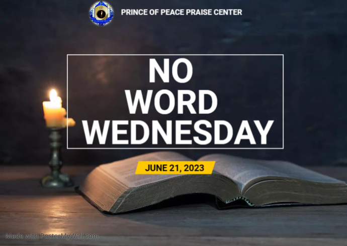 NO WORD WEDNESDAY | PosterMyWall