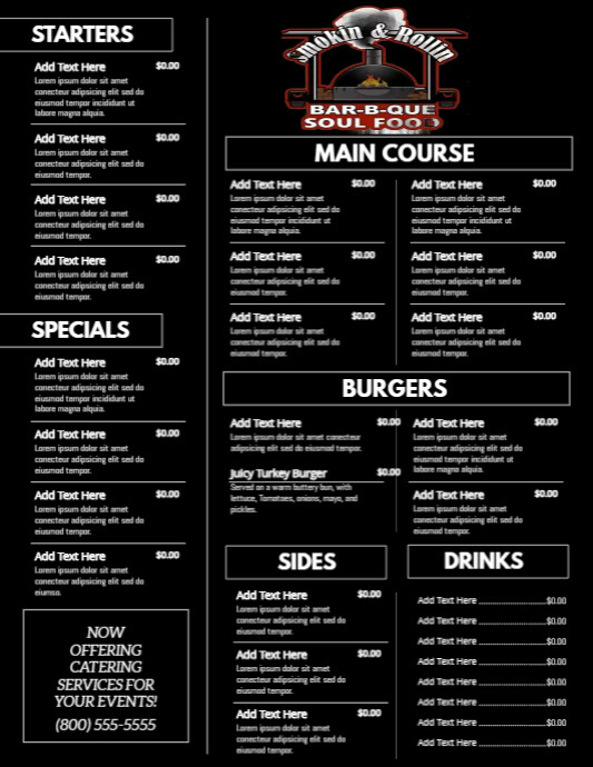 Restaurant Menu | PosterMyWall