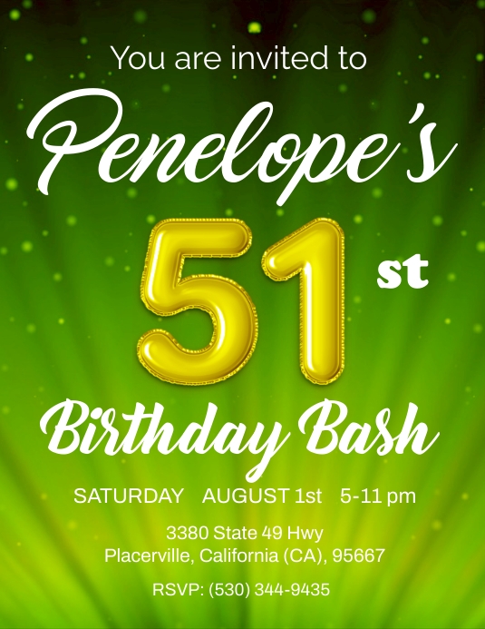 51st birthday Template | PosterMyWall