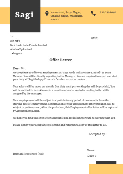 Copy of Offer Letter | PosterMyWall
