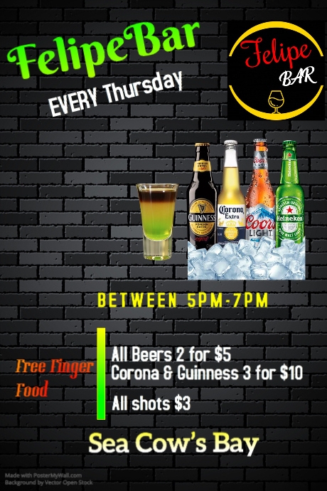 Copy of Happy Hour - Bar Flyer Template | PosterMyWall