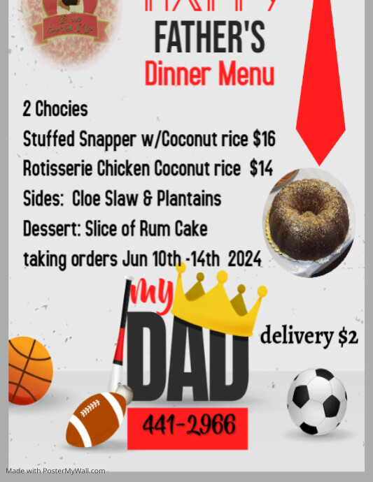 Copy of Grey & Red Father's Day Wish Flyer Template | PosterMyWall