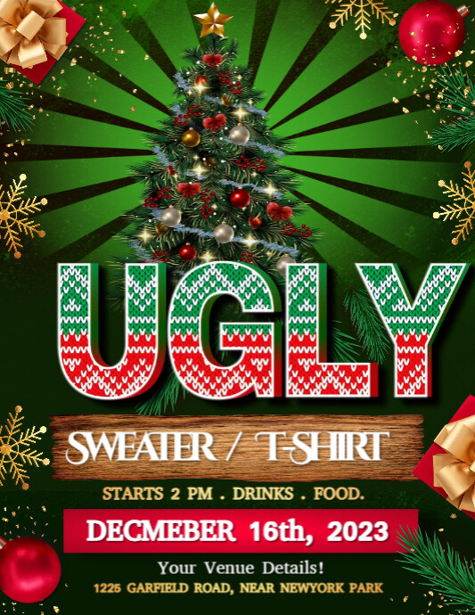 ugly sweater party, christmas, xmas | PosterMyWall