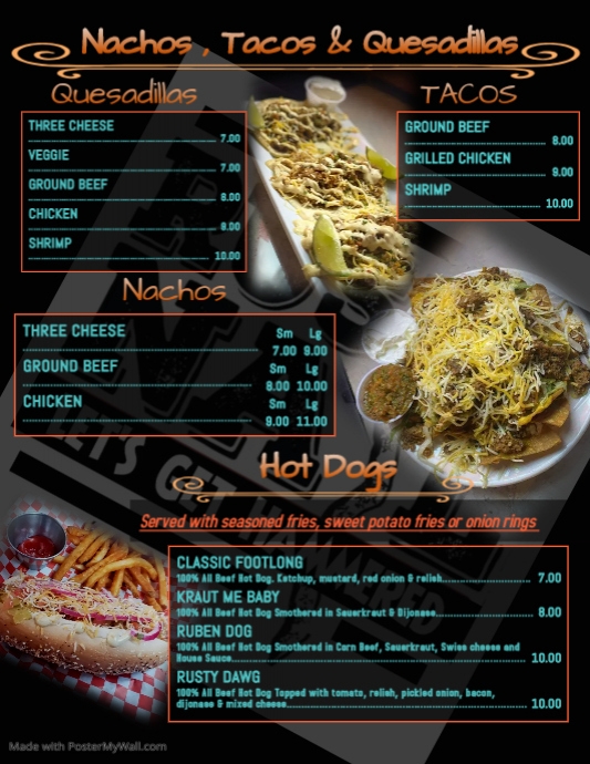 Copy of Copy of Copy of Simple Restaurant Menu Template | PosterMyWall