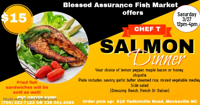Copy of Copy of Weekend Menu Salmon Steak Ad Template | PosterMyWall
