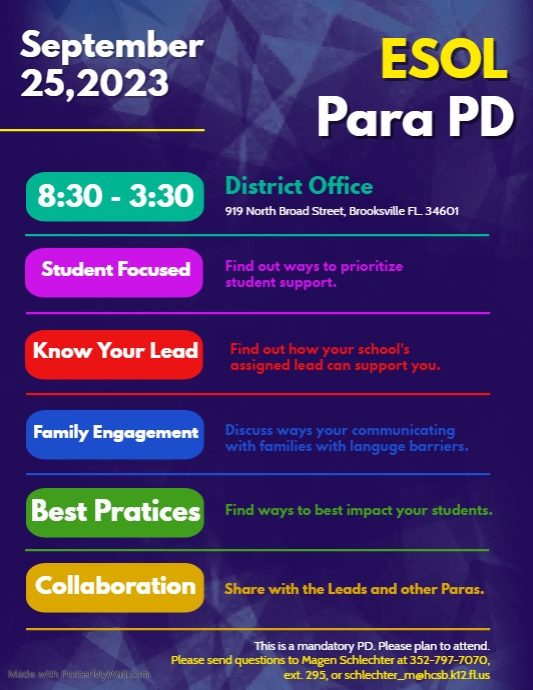 23-24 ESOL Para PD | PosterMyWall