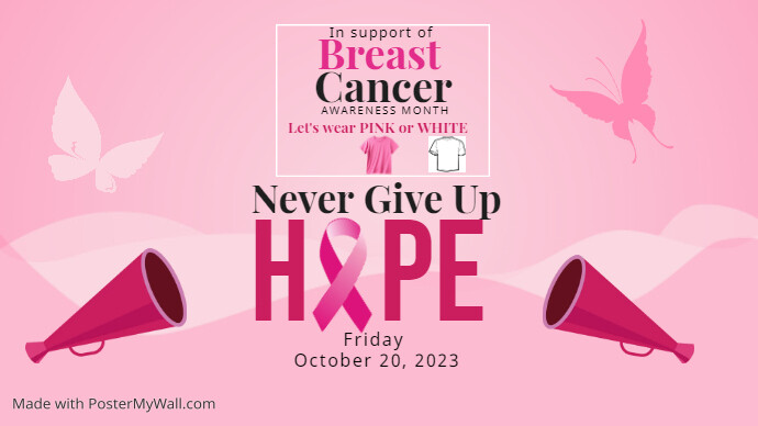 Breast Cancer Awareness Slogan Digital Displa | PosterMyWall