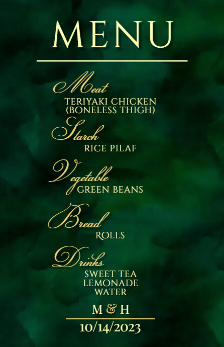 Cheevers Wedding - MENU 1 | PosterMyWall