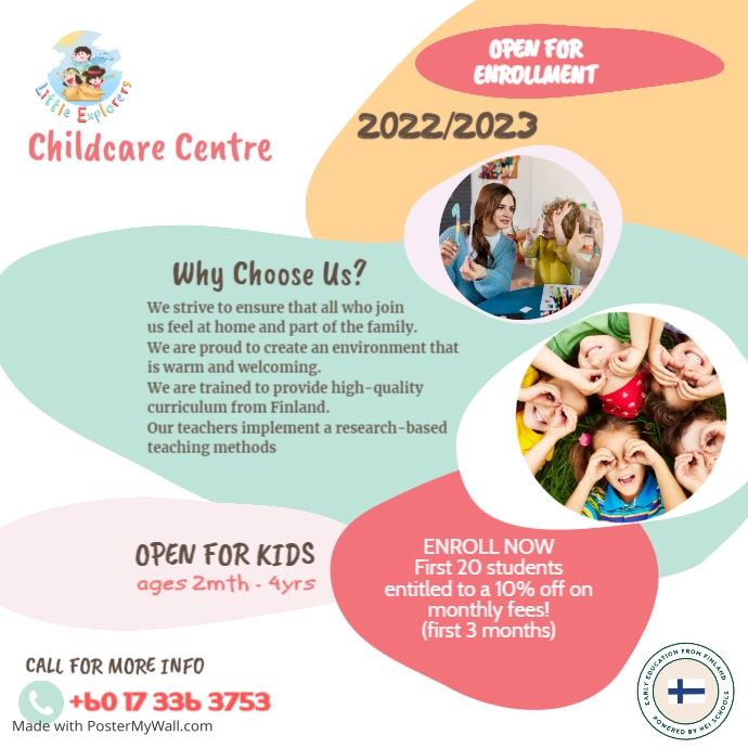 preschool enrollment advertisement | PosterMyWall